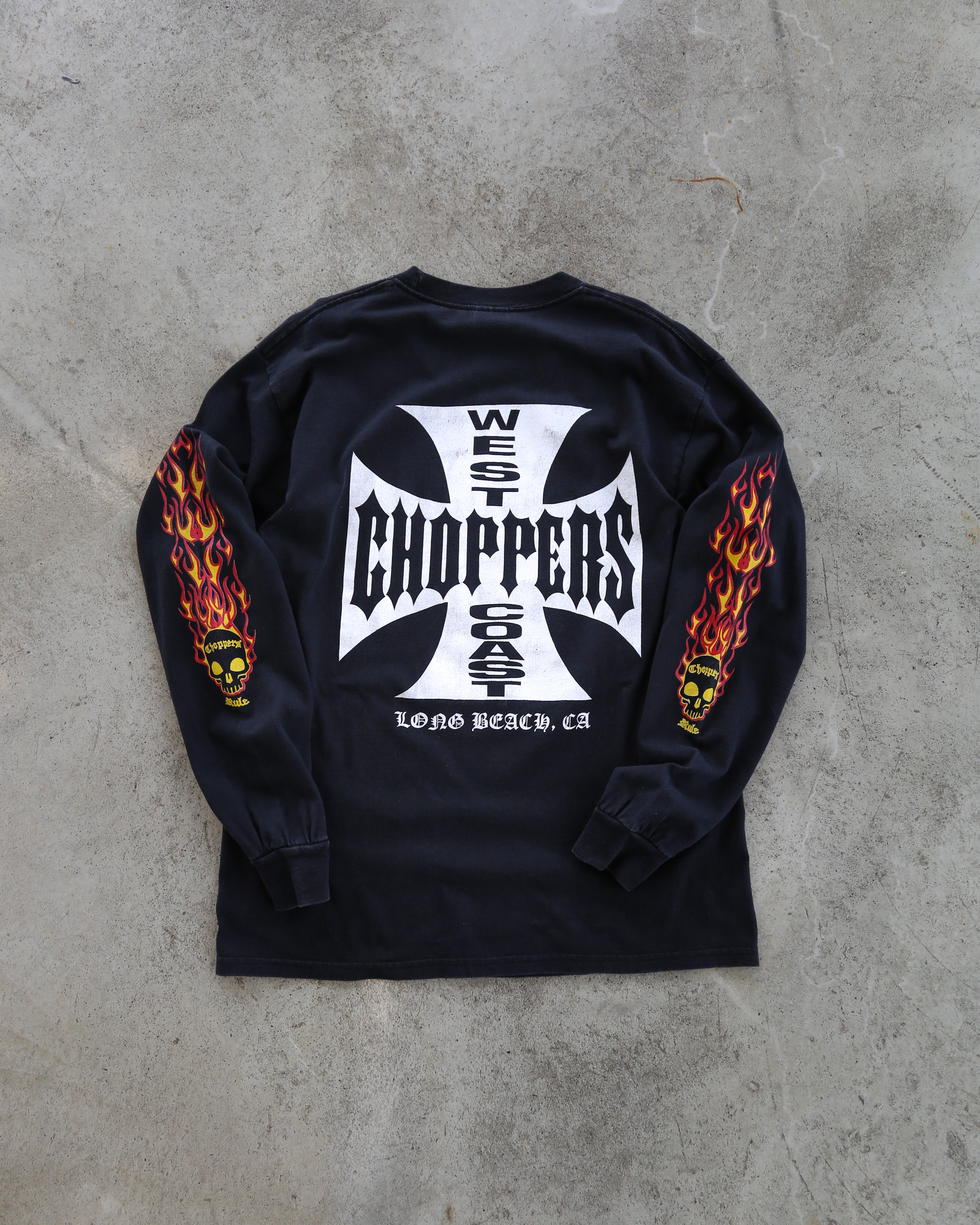 Vintage West Coast Choppers Flame Longsleeve Black (L) – Stockpile Studios
